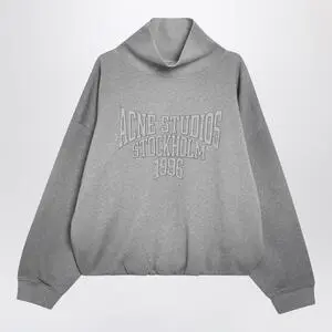 Acne Studios Melange Fleece Sweatshirt With Logo - Gray