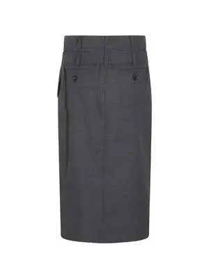 Brunello Cucinelli Wool Long Skirt - Multicolor