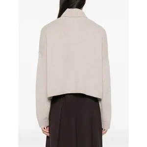 LISA YANG Cashmere Roll Neck Knit Jumper - Cream