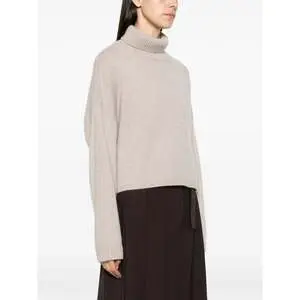 LISA YANG Cashmere Roll Neck Knit Jumper - Cream