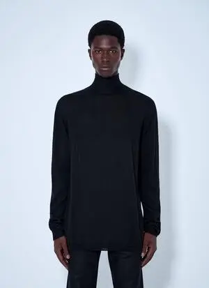 Rick Owens Oversized Turtleneck Sweater - Black