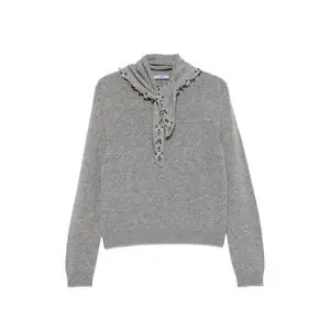 Prada Cashmere Crystal-embellished Pullover - Gray