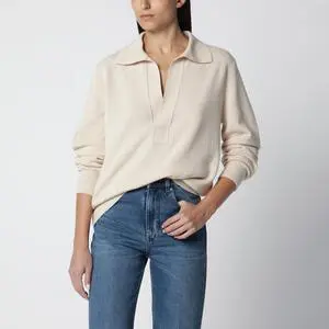 Victoria Beckham Genevieve Sweater In Elderflower Cashmere Blend - Cream
