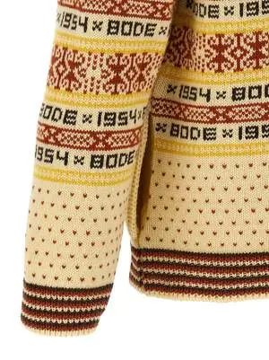 BODE Marzipan Jacquard Patterned Wool Cardigan - Multicolor