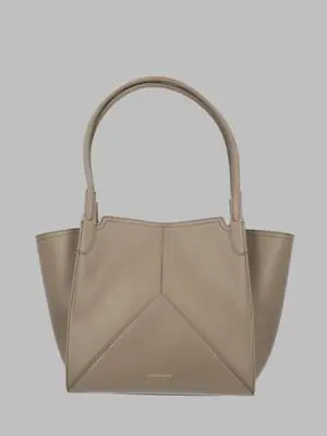 Victoria Beckham Calf Leather Tote Bag - Cream
