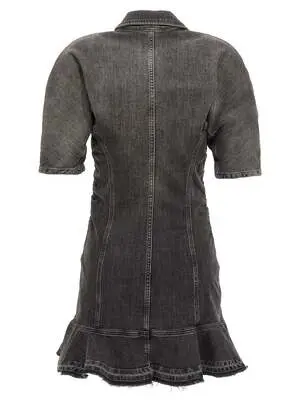 GANNI Tint Edge Denim Dress - Black