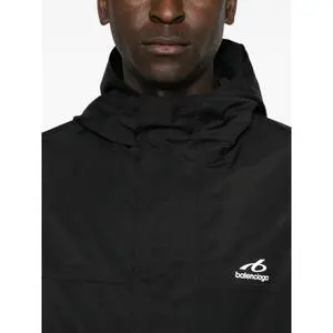 Balenciaga Logo Print Hooded Jacket