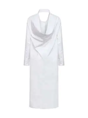 Balenciaga Poplin Draped Back Shirt Dress - Multicolor