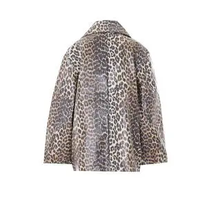 GANNI Laminated Leopard Jacket