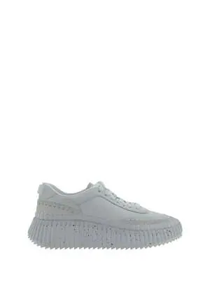 Chloé Nama Leather Sneakers - White