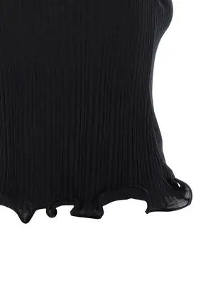 Fendi Ruffled Ribbed Jersey Top - Black