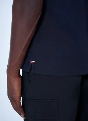 Moncler Polo Shirt With Embroidered Logo - Blue