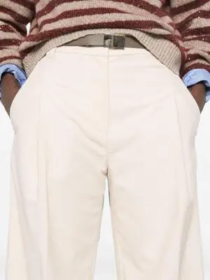 Brunello Cucinelli Cotton Wide-leg Trousers - Multicolor