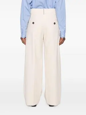 Brunello Cucinelli Cotton Wide-leg Trousers - Multicolor