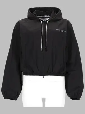 Alexander Wang Hooded Jacket With Logo - Black
