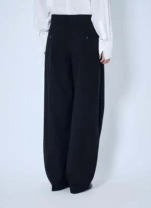 TOTEME Single Pleat Cotton Trousers - Black
