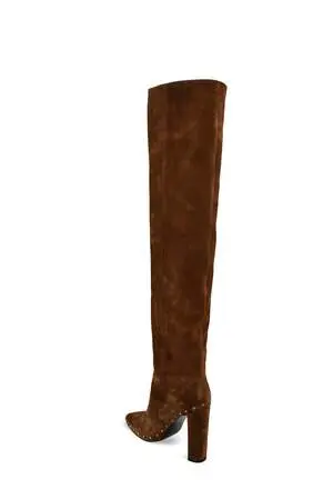 Saint Laurent Suede Studded Boots