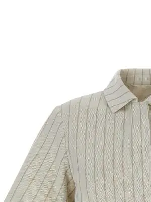 Max Mara Pinstripe Cotton Jersey Jacket - Cream