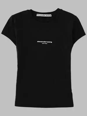 Alexander Wang T-shirt Slim Fit Con Logo - Black