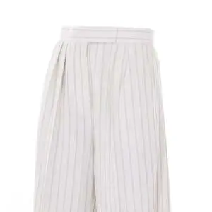 Max Mara Striped Flare Trousers - White