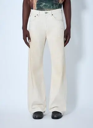 Acne Studios Paint-splatter Wide-leg Denim Jeans