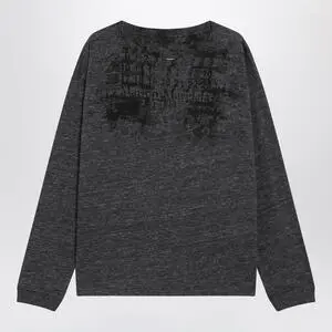 MAISON MARGIELA Long-sleeve Cotton T-shirt In Dark Grey - Gray