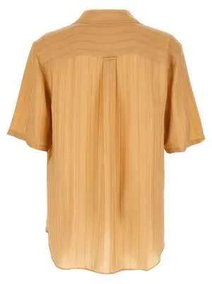 Saint Laurent Striped Silk Shirt - Cream