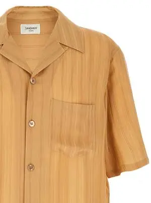 Saint Laurent Striped Silk Shirt - Cream