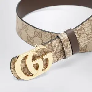 Gucci Reversible Cut Gg Marmont Belt - Cream