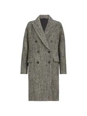 Brunello Cucinelli Wool Double-breasted Coat - Multicolor