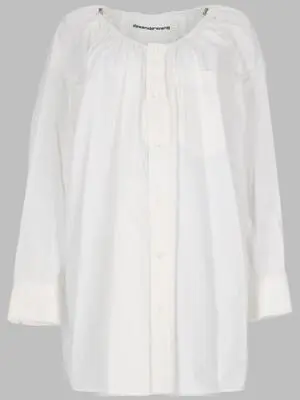 Alexander Wang Cotton Button Up Dress Shirt - White