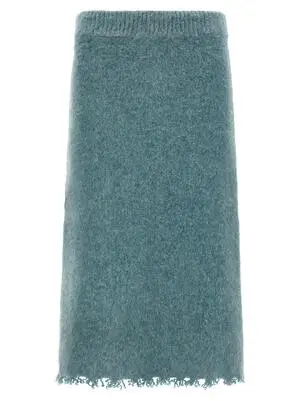 JIL SANDER Wool Knit Skirt - Blue