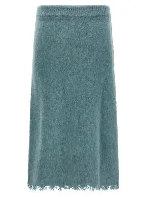 JIL SANDER Wool Knit Skirt - Blue