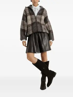 Brunello Cucinelli Leather Mini Skirt