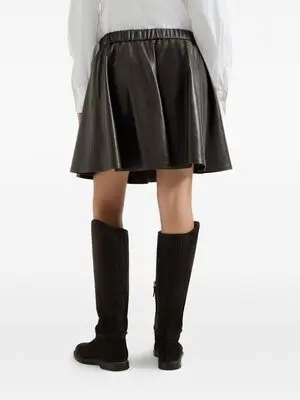 Brunello Cucinelli Leather Mini Skirt
