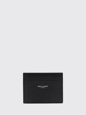 Saint Laurent Leather Credit Card Holder - Black