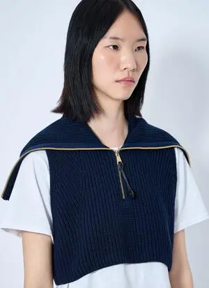 Moncler Zip-front Knit Vest - Blue