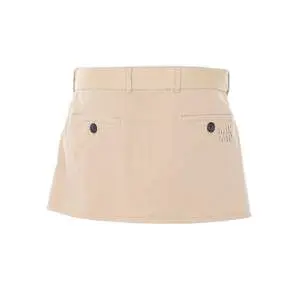 Miu Miu Gabardine Miniskirt - Cream