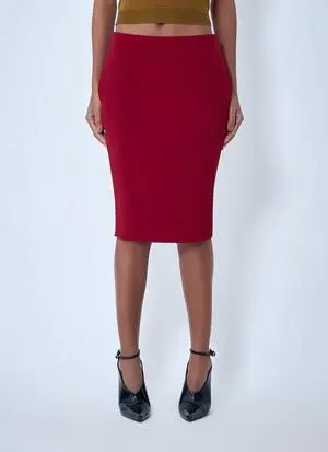 Saint Laurent Pencil Skirt In Smooth Weave - Multicolor