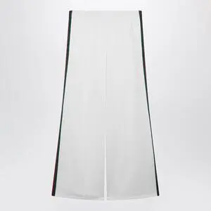 Gucci Cotton Jersey Leisure Trousers With Web Stripe - White