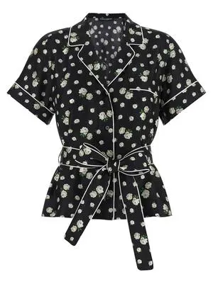 Dolce & Gabbana Fiorellini Silk Twill Shirt - Black