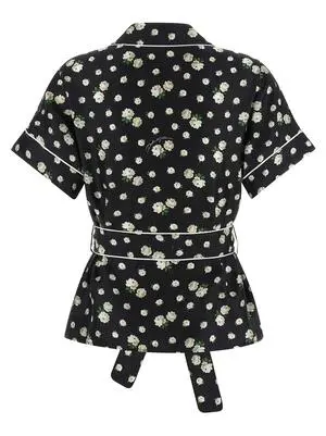 Dolce & Gabbana Fiorellini Silk Twill Shirt - Black