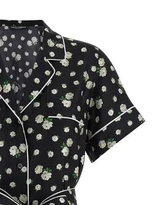 Dolce & Gabbana Fiorellini Silk Twill Shirt - Black