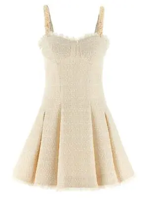 Balmain Tweed Mini Dress - White