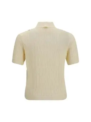 Versace Jacquard Cotton Knit Polo