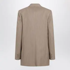 Valentino Garavani Double-breasted Pinstripe Virgin Wool Jacket - Cream
