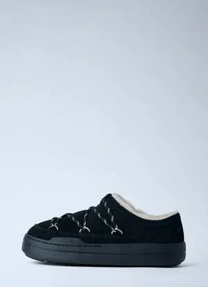 Moon Boot Maison Margiela Suede Tabi Mule Sandals - Black