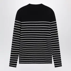 Dolce & Gabbana Blue/white Striped Wool Sweater With Buttons - Multicolor