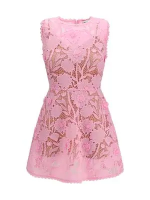 SELF-PORTRAIT Short Lace Dress - Pink