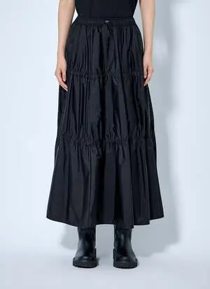 Moncler Tiered Maxi Skirt - Black